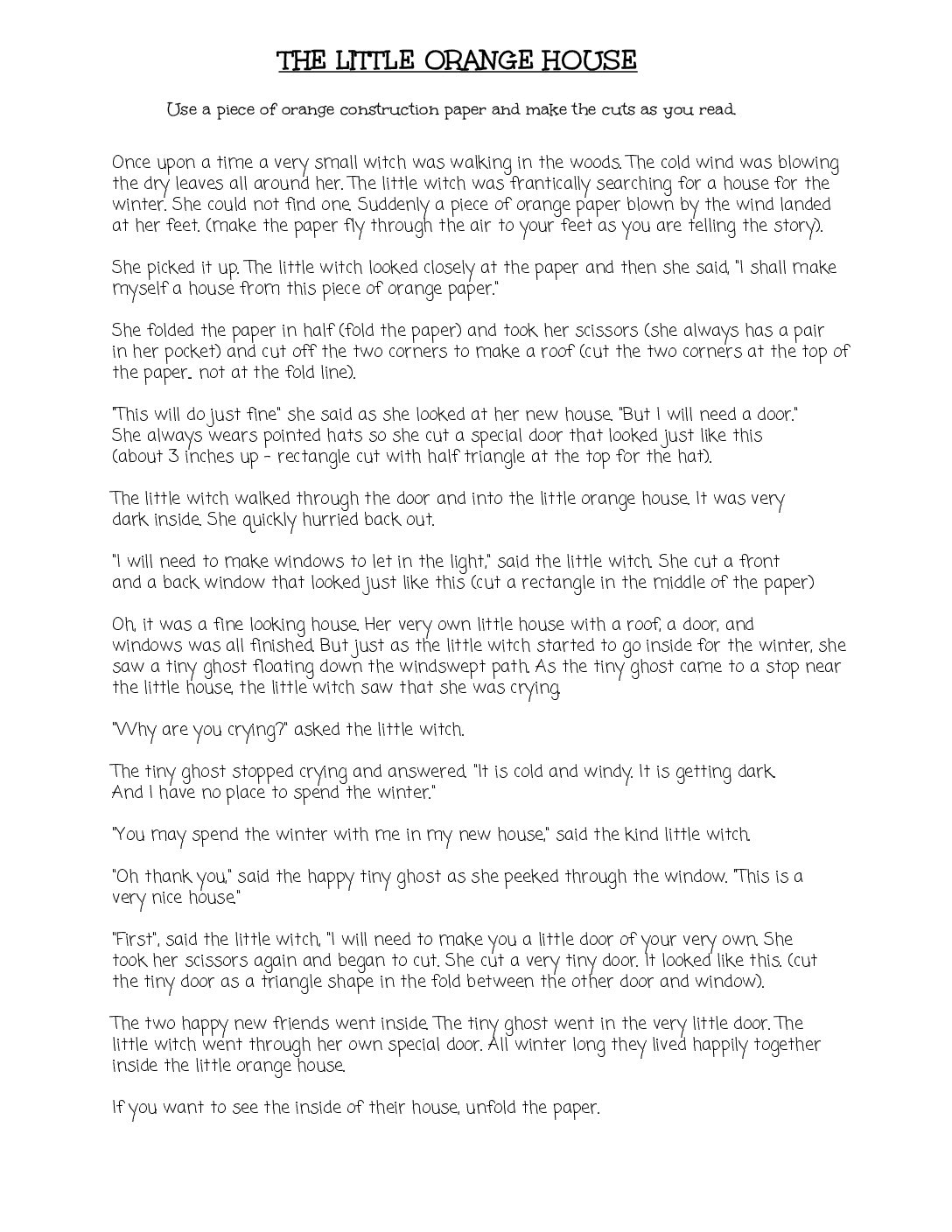 Click here for a printable story! - Typically Simple