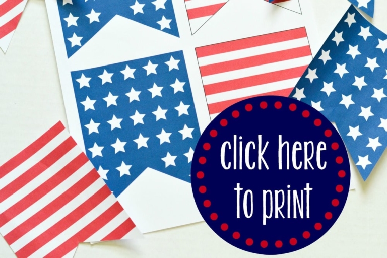 Stars & Stripes Banner Printable - Typically Simple