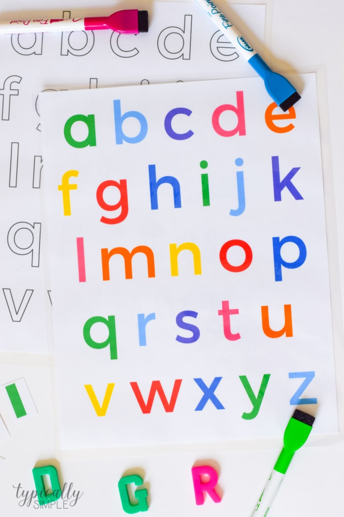 Alphabet Activities: Lowercase Letters Printable - Typically Simple