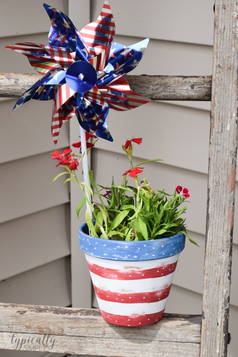 Patriotic Flower Pot Craft - Typically Simple