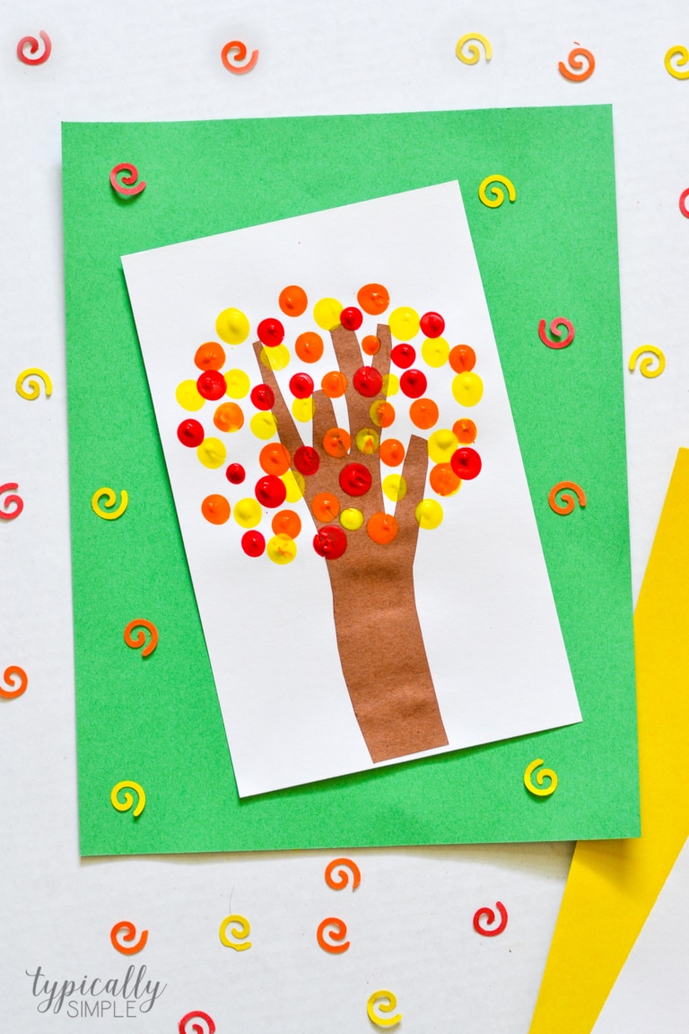 Fall Fingerprint Trees Craft - Typically Simple