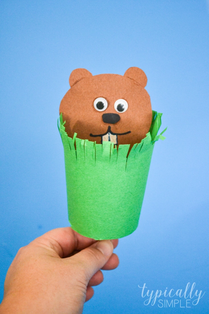 Groundhog Puppet Craft for Kids - Typically Simple