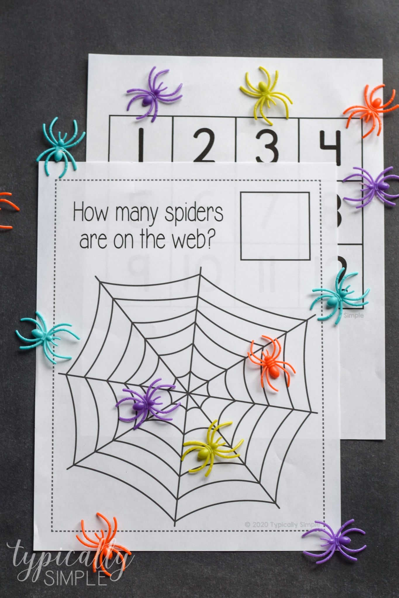How Many Spiders Counting Printable - Typically Simple