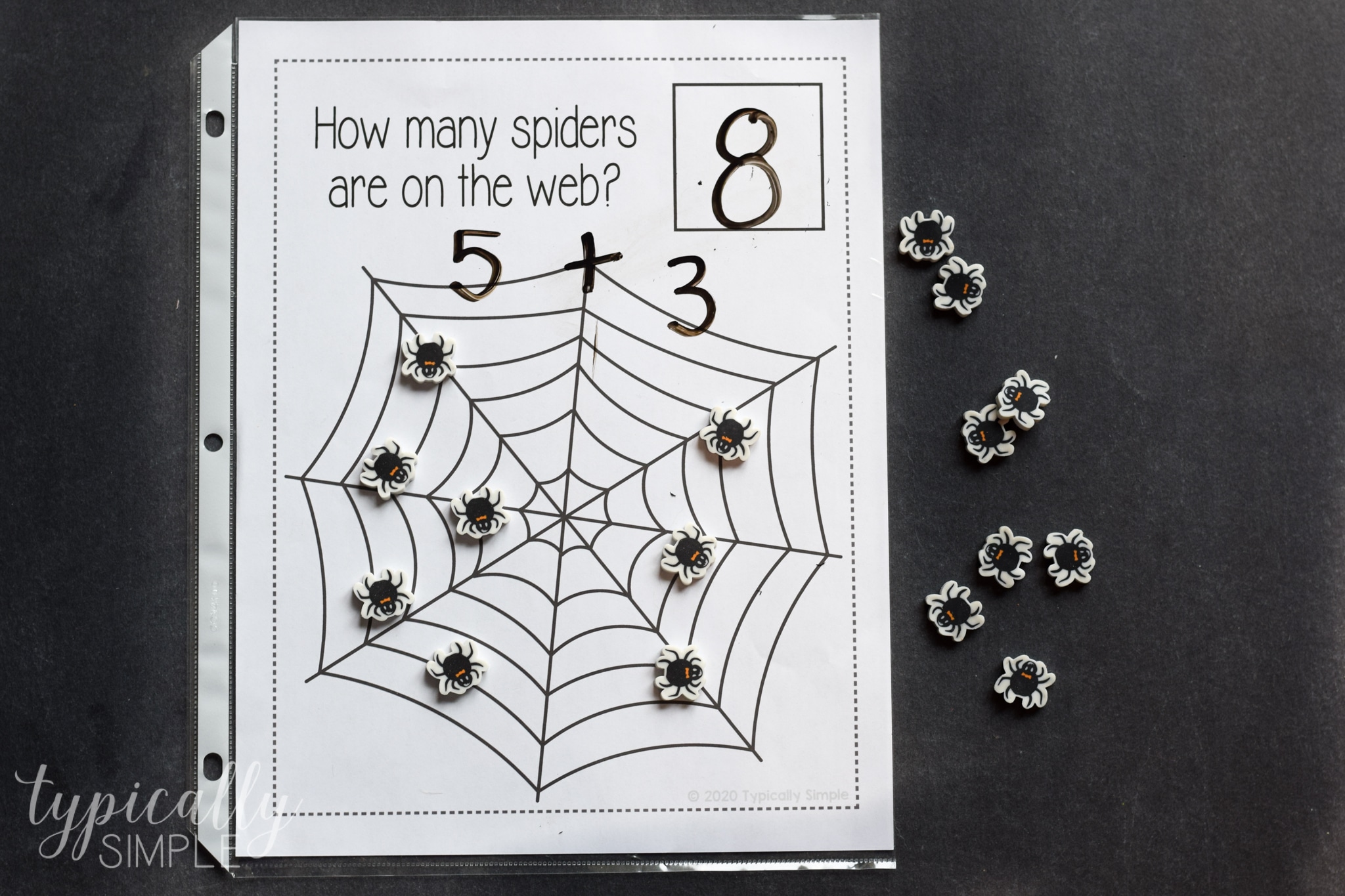 How Many Spiders Counting Printable - Typically Simple
