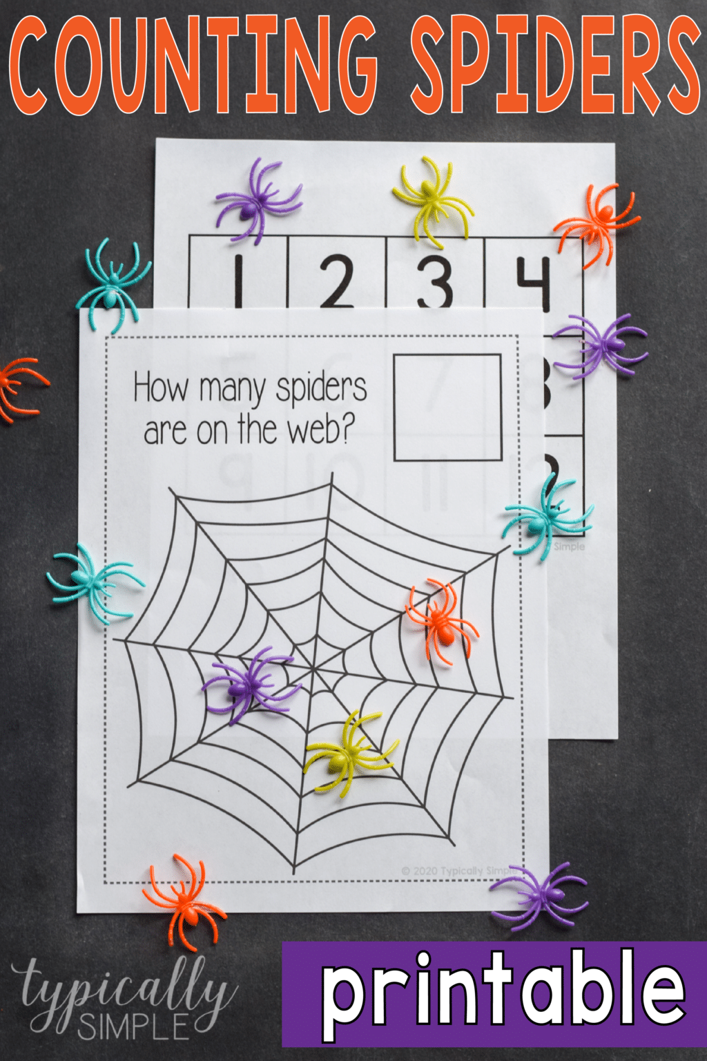 How Many Spiders Counting Printable - Typically Simple