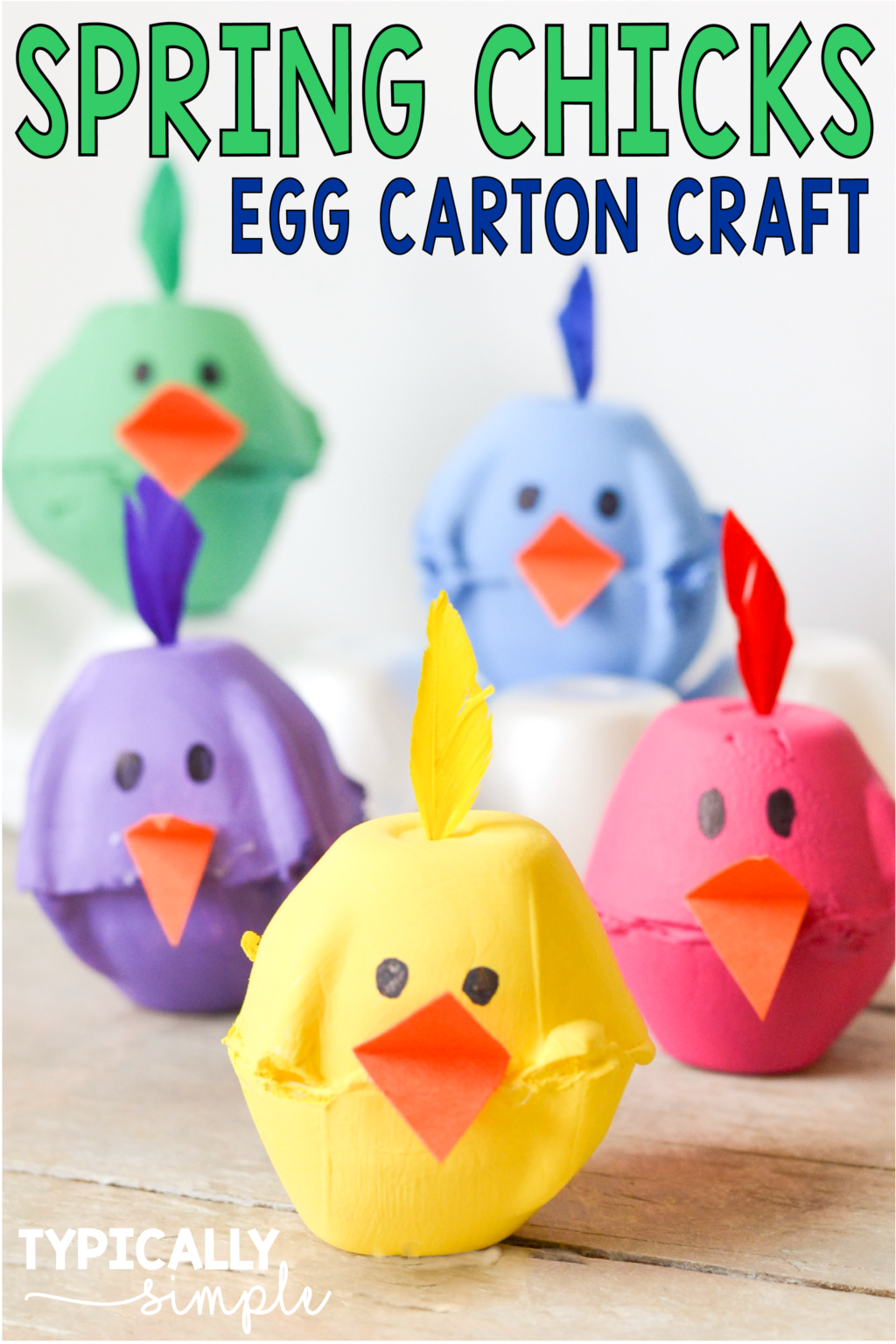 Spring Chicks Egg Carton Craft - Typically Simple